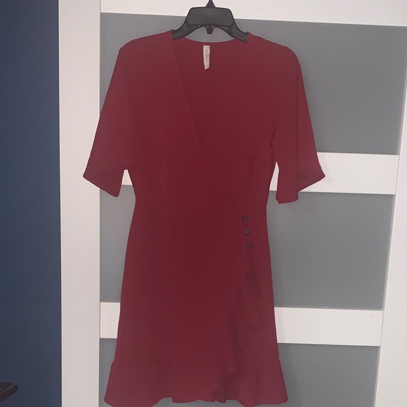 Peppermint | Dresses | Peppermint Maroon Wrap Dress | Poshmark